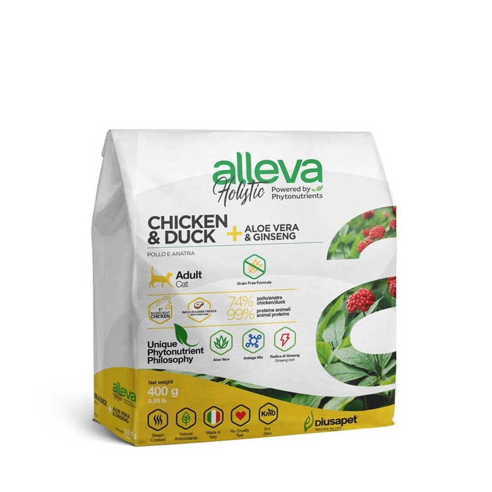 Alleva Holistic Adult Cat Chicken & Duck + Aloe Vera & Ginseng 400 g