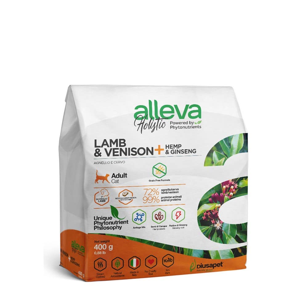 Alleva Holistic Cat Adult Lamb & Venison + Hemp & Ginseng 400 g