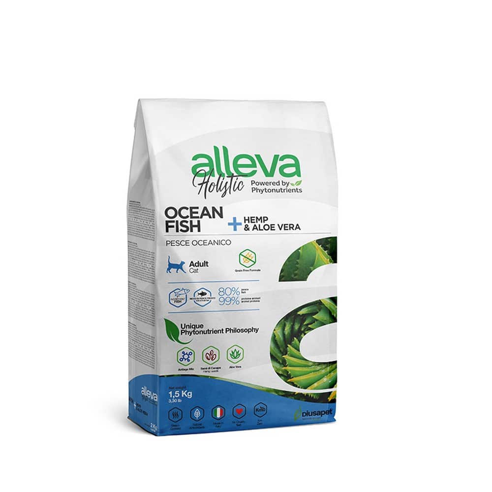 Alleva Holistic Cat Adult Ocean Fish + Hemp & Aloe Vera 10 kg