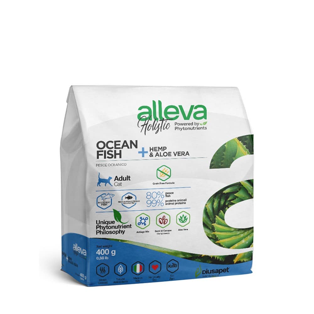 Alleva Holistic Cat Adult Ocean Fish + Hemp & Aloe Vera 400 g