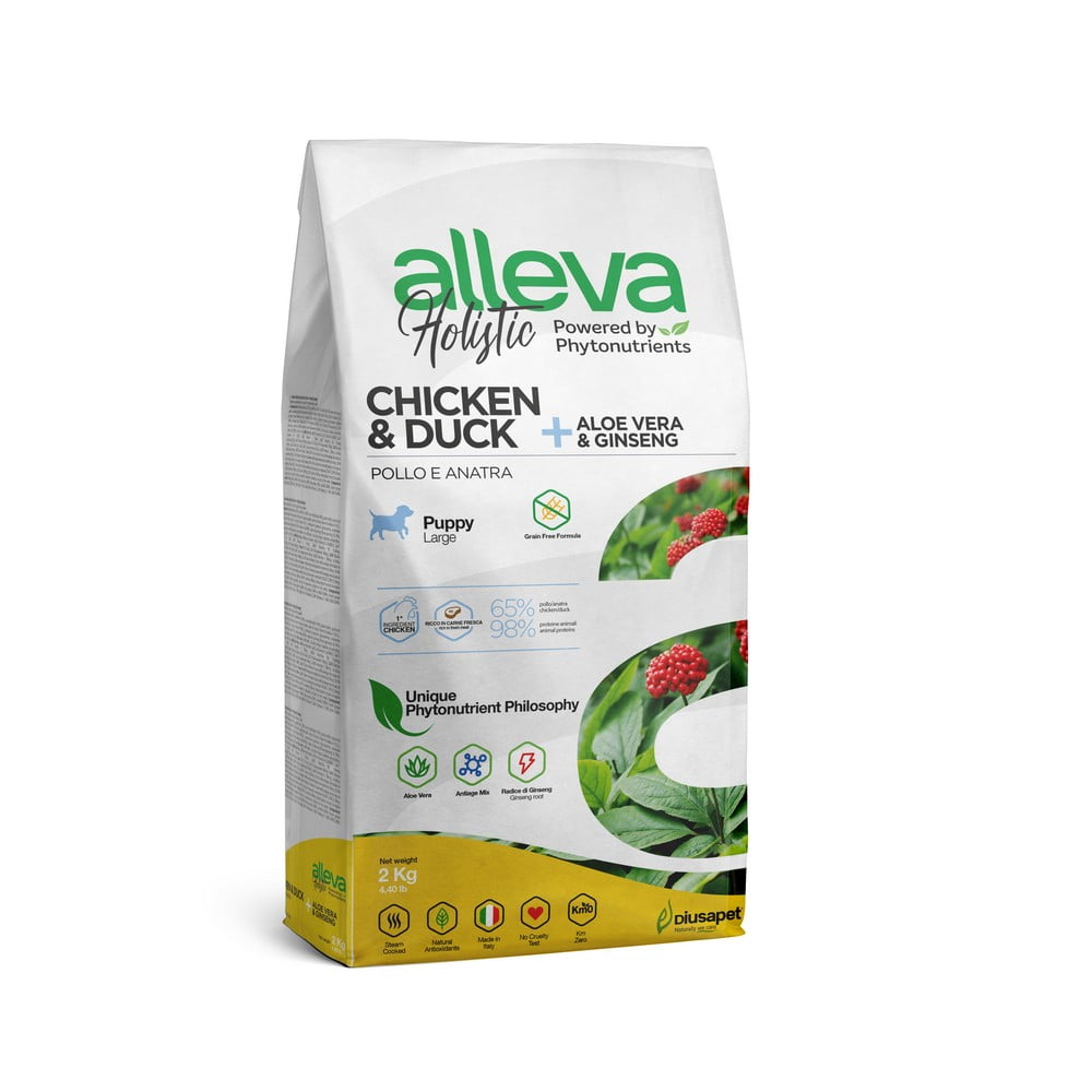 Alleva Holistic Dog Puppy Chicken & Duck + Aloe Vera & Ginseng Maxi 2 kg