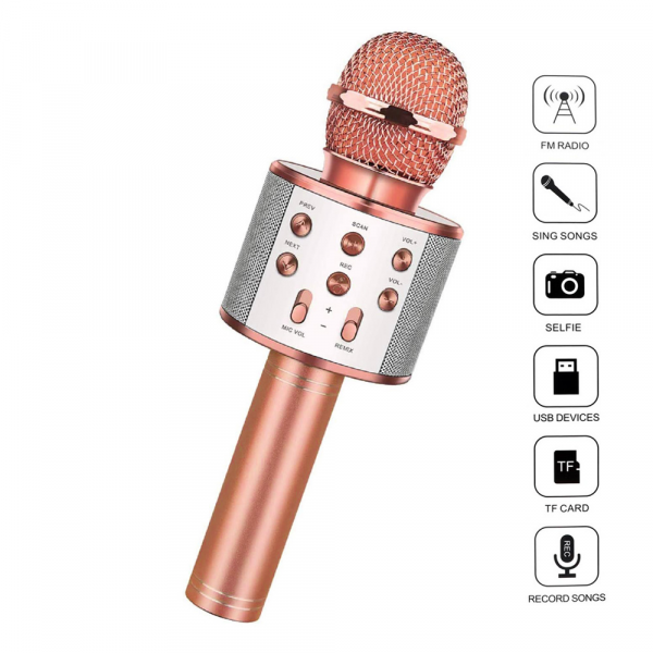 Bluetooth mikrofon roze