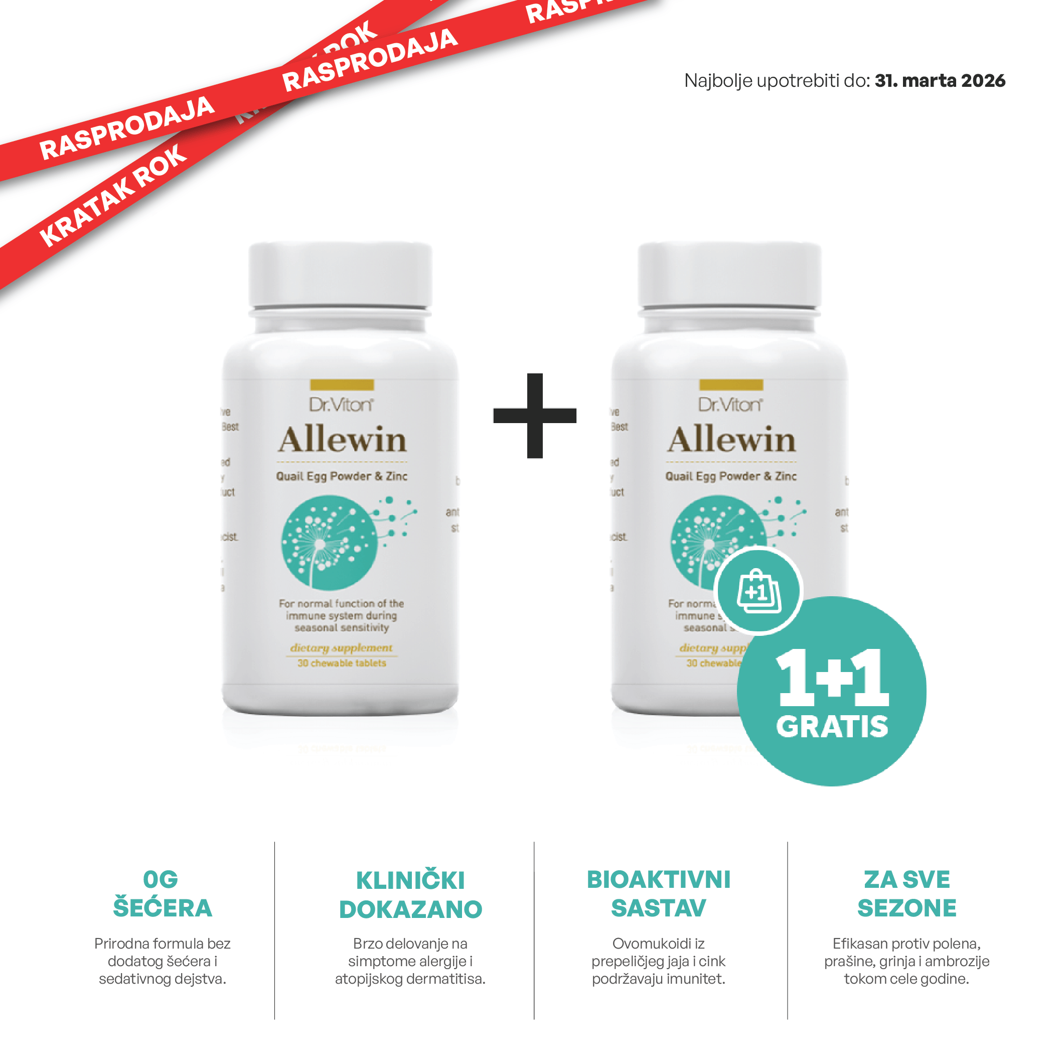 Dr.Viton Allewin 30 tableta, 1+1 Gratis