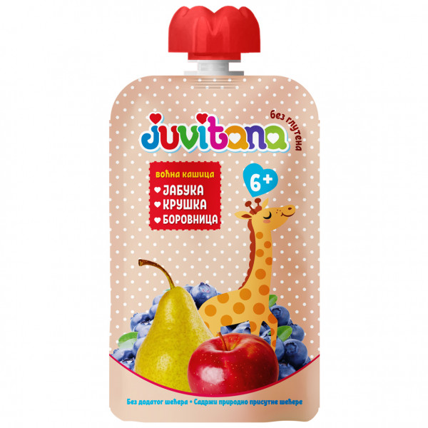 Juvitana pouch jabuka kruška i borovnica 100g