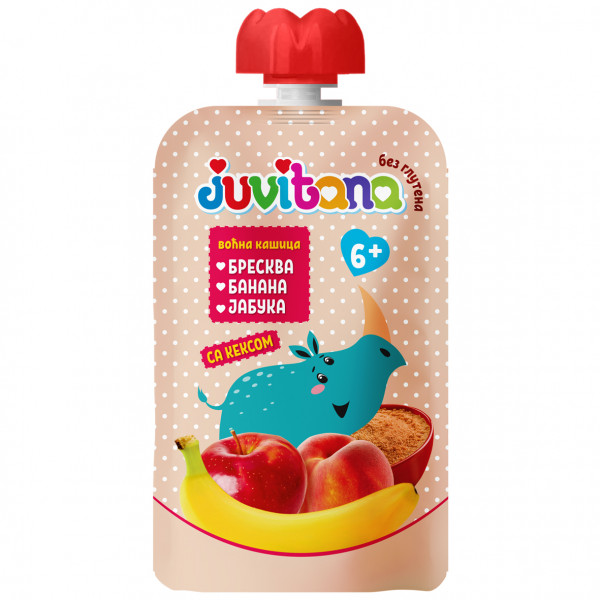 Juvitana pouch breskva banana, jab. sa keksom 100g