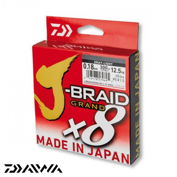 J-BRAID Grand X8 0.28mm 135m Gray-Light (12793-028)