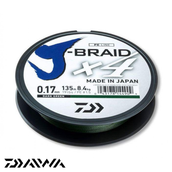 J-BRAID X4E 0.07mm 135m Dark Green (12741-007)