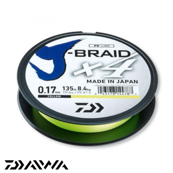 J-BRAID X4E 0.25mm 135m Yellow (12740-025)