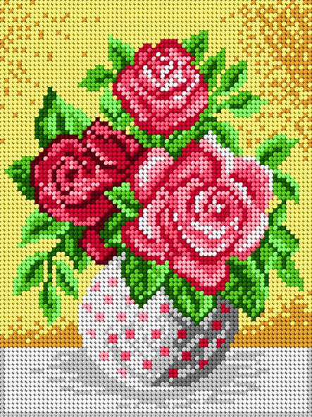 Goblen Ruže u tačkastoj vazi  | 18x24cm
Goblen Ruže u tačkastoj vazi | 18x24cm