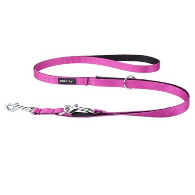 Amiplay Twist Podesivi Povodac 6 u 1 L Pink 100-200x2cm