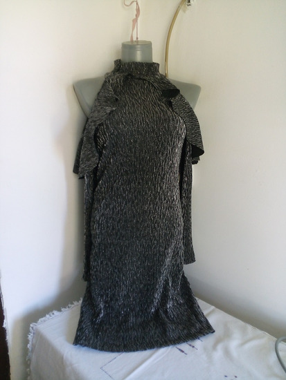 Roket fashion srebrna haljina M