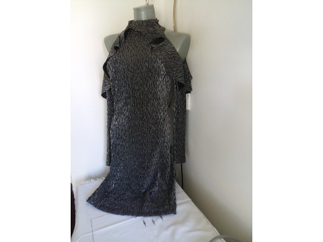 Roket fashion srebrna haljina M
