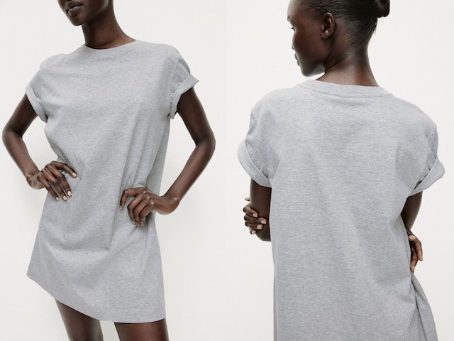 |O| H&;M kratka pamučna haljina majica (L/XL)