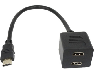 FAST ASIA - Adapter HDMI - HDMI M/2F (spliter) crni