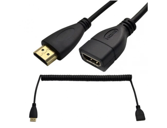 3G (88923) kabl HDMI (muški) na HDMI (ženski) 1.5m spiralni crni