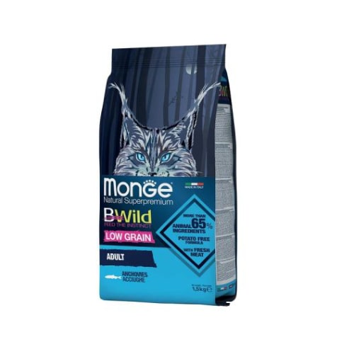 MONGE Cat BWild Adult Inćun 1.5kg Suva hrana za mačke