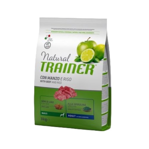 TRAINER NATURAL Dog Maxi Adult Govedina i Pirinač 3kg Suva hrana za pse