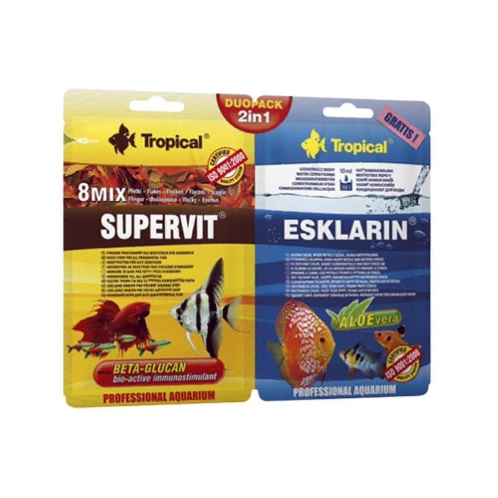 TROPICAL 2u1 Supervit 12g + Esklarin 10 ml Hrana za ribice