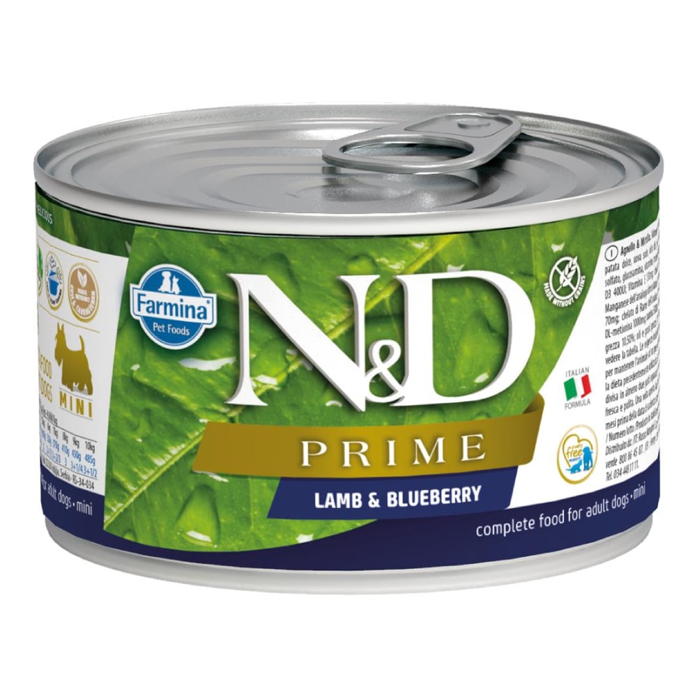 N&D PRIME Can Dog Prime Mini Lamb and Blueberry 140 g Hrana za pse