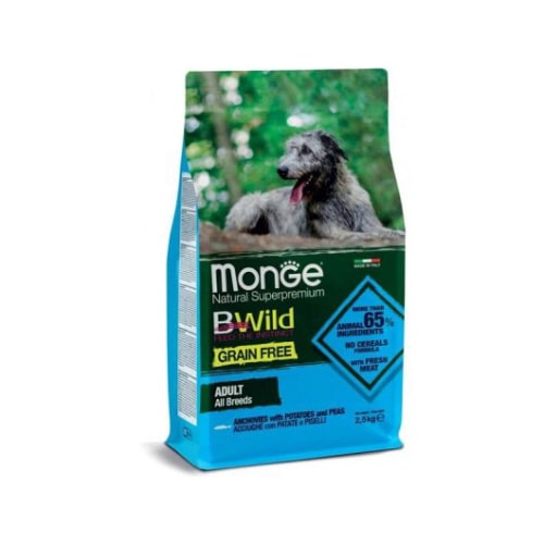 MONGE All Breeds Grain Free Inćuni, krompir i grašak 2.5kg Suva hrana za pse