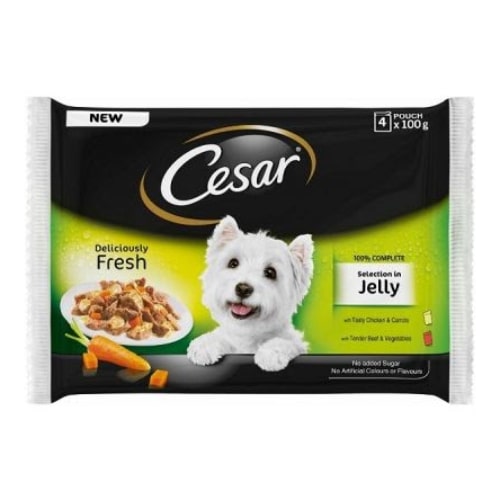 CESAR Dog Piletina, šargarepa, govedina i povrće 4 x 100 g Hrana za pse