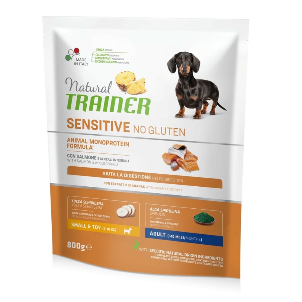 NATURAL TRAINER Sensitive No Gluten sa lososom 800 g Hrana za odrasle pse malih rasa