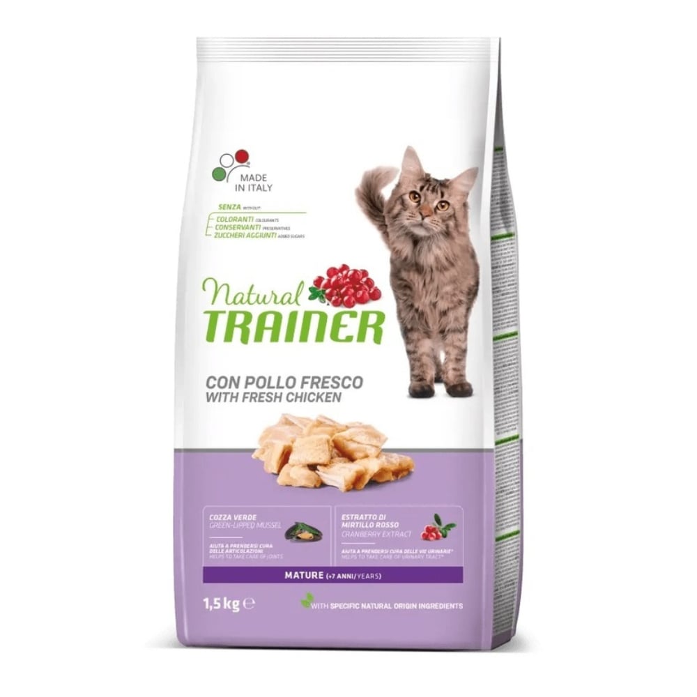 NATURAL TRAINER Piletina za starije mačke preko 7 godina 1.5 kg