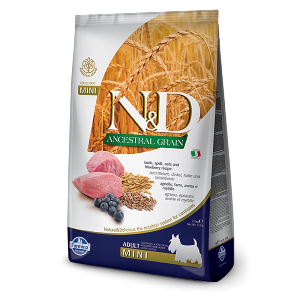 N&D ANCESTRAL GRAIN Lamb and Blueberry Mini 7 kg Hrana za pse