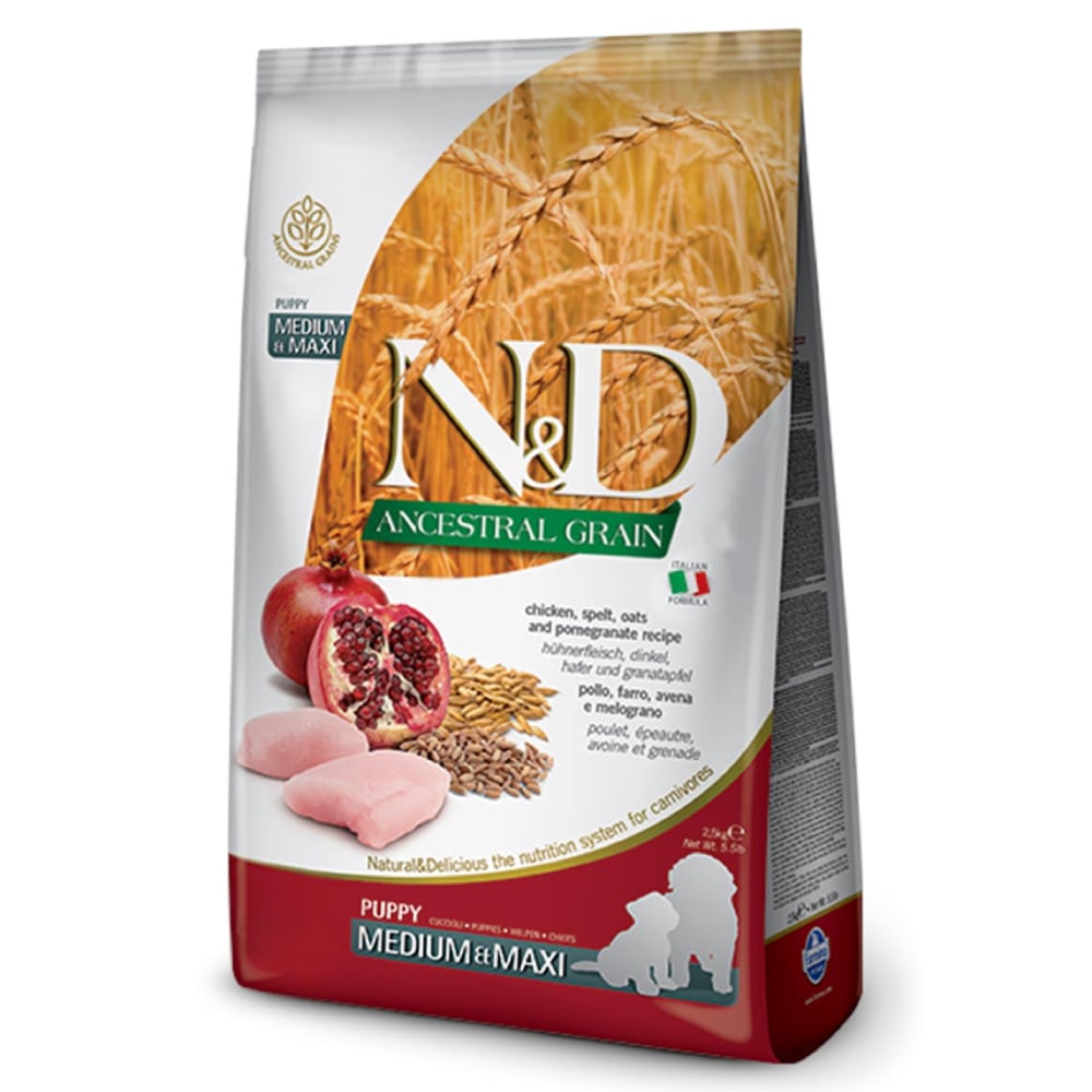 N&D ANCESTRAL GRAIN Puppy Chicken Pomegranate Medium and Maxi 2.5 kg Hrana za pse