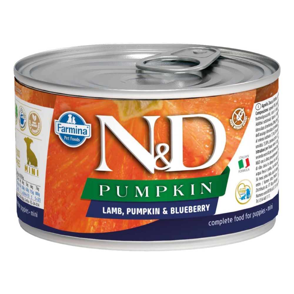 N&D Can Dog PM Puppy Mini Lamb, Pumkin and Blueberry 140 g Hrana za štence