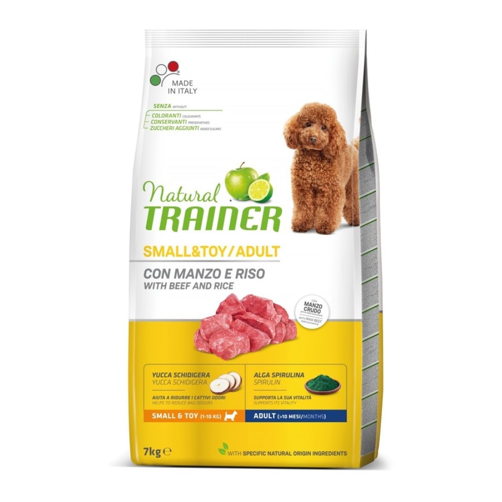 NATURAL TRAINER Govedina i pirinač 7 kg Hrana za odrasle pse malih rasa