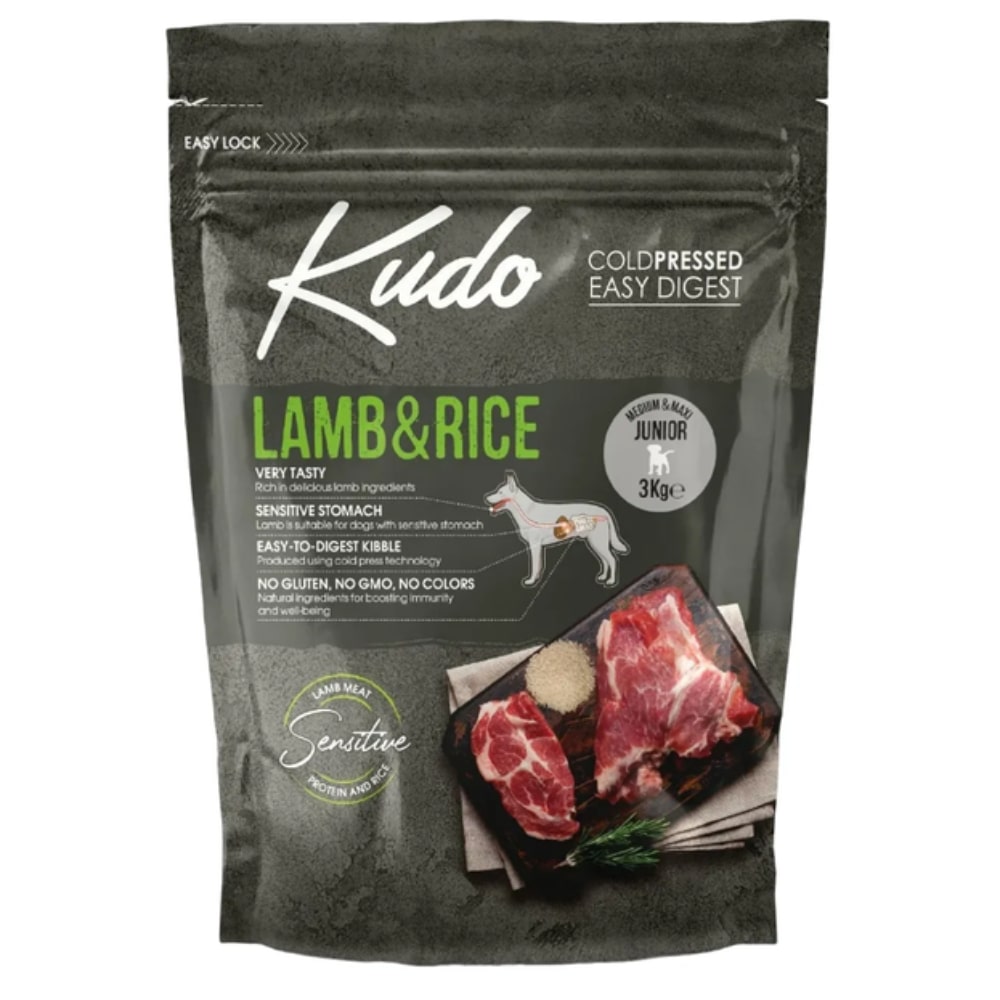 KUDO Lamb & Rice 3kg Medium & Maxi Junior Hrana za pse