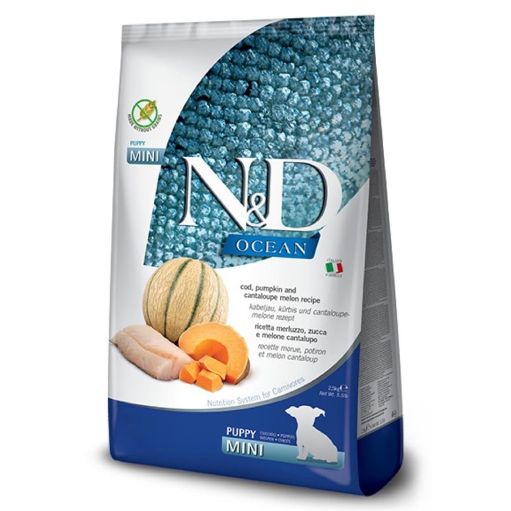 N&D OCEAN Puppy Cod Pumkin Cantaloupe Melon Mini 2.5 kg Hrana za pse