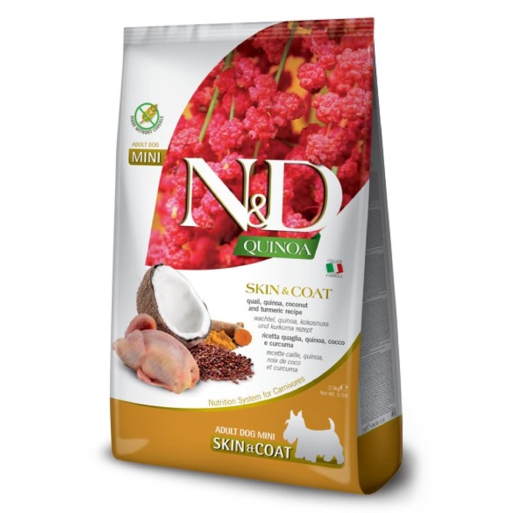 N&D QUINOA Skin and Coat Quail Coconut Mini 2.5 kg Hrana za pse