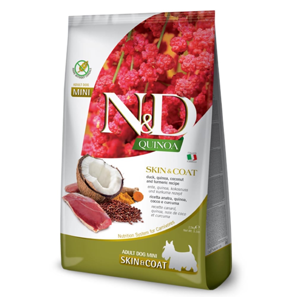 N&D QUINOA Skin and Coat Duck Coconut Mini 2.5 kg Hrana za pse