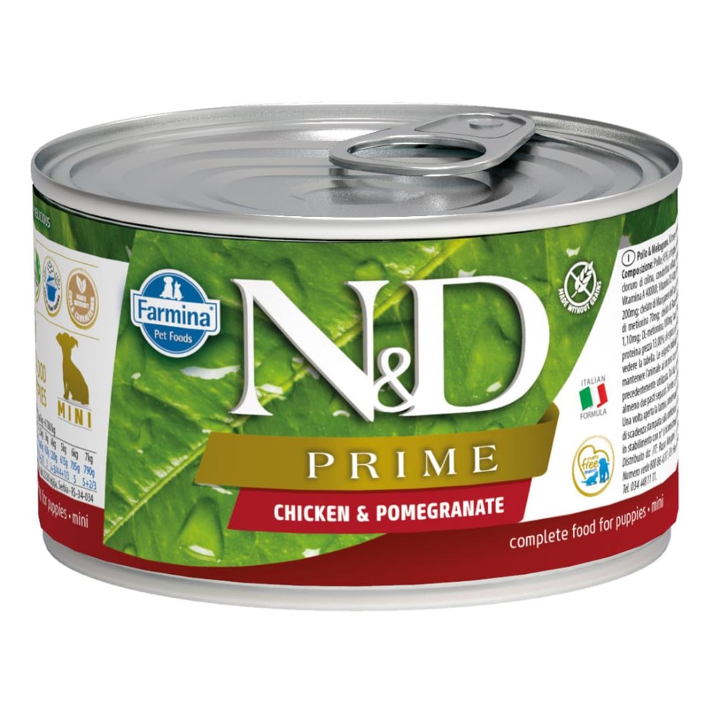 N&D Can Dog Prime Puppy Mini Chicken and Pomegranate 140 g Hrana za štence