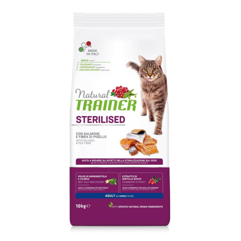 NATURAL TRAINER Losos 10 kg Hrana za odrasle sterilisane mačke