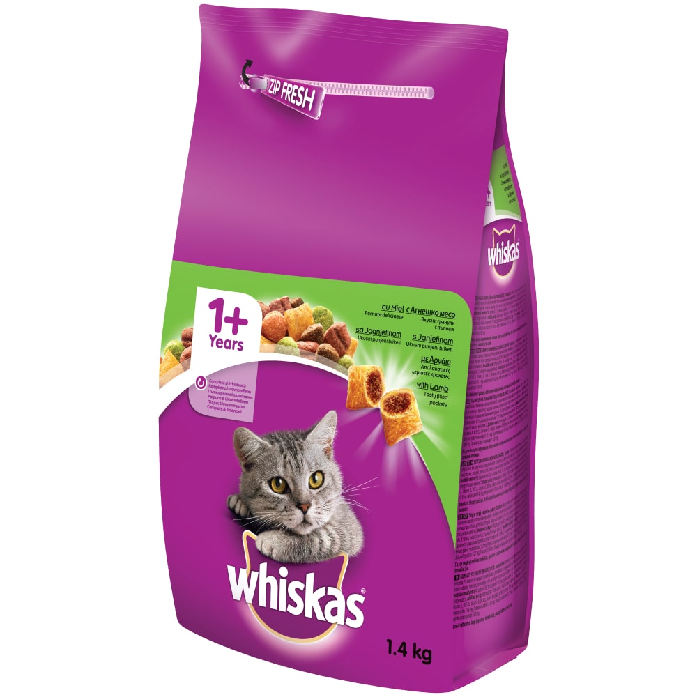 WHISKAS Briketi Jagnjetina 1.4kg Hrana za mačke