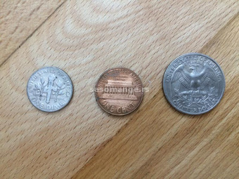 1 cent 1968 1 dime 1982 Quarter dollar 1977 USA