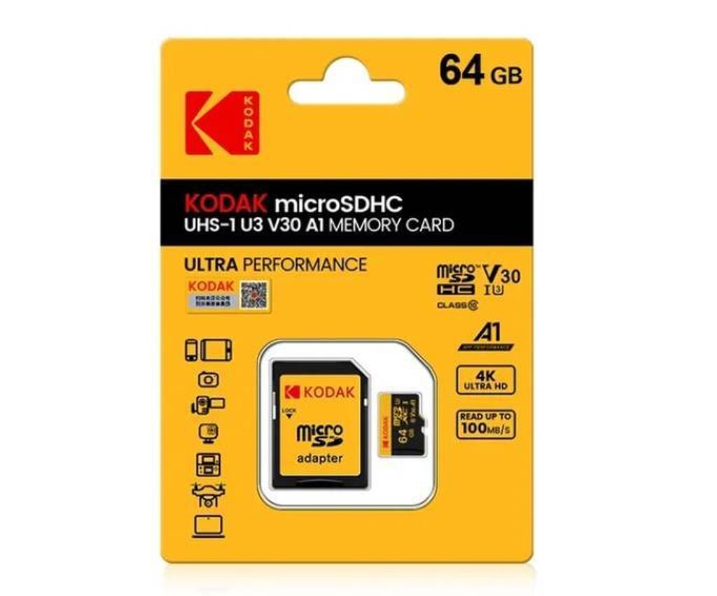 Micro SDXC memorija Kodak 64GB + SD adapter NOVO ! ! ! KODAK Original