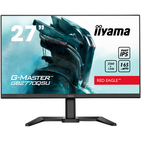 IIYAMA 27'' Monitor ETE Fast IPS Gaming, G-Master Red Eagle, FreeSync PremiumPro, 2560x1440@165Hz, 400cdm 1000:1, HDMI, DisplayPort, 0,5ms (