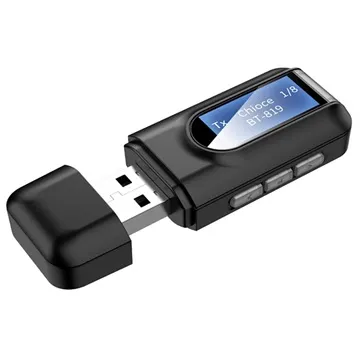 2-U-1 BLUETOOTH AUDIO ADAPTER SA LCD DISPLEJEM RT11 - CRNI