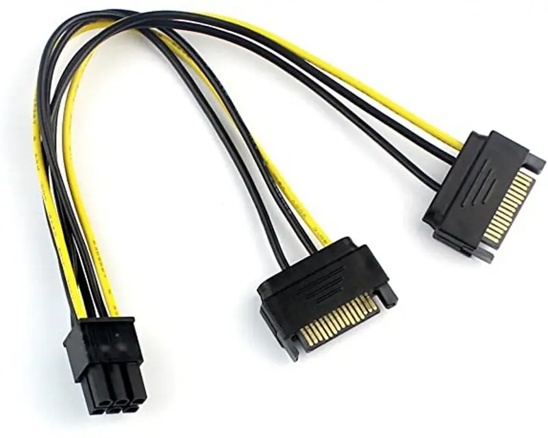 E-GREEN Naponski adapter za PCI-E VGA (6-pin) -2x Sata crni