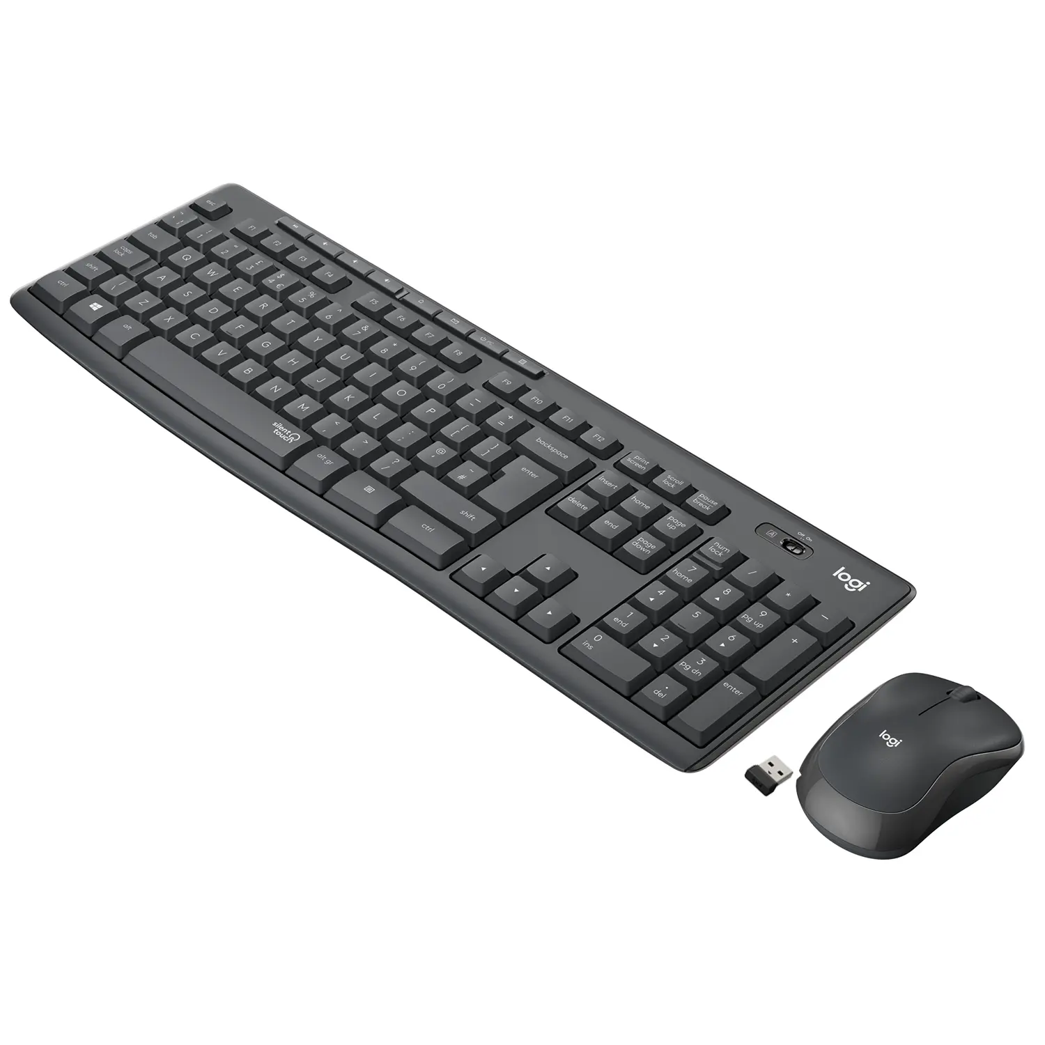 Logitech MK295 Silent Wireless Combo Bežična tastatura i miš, US, Crni