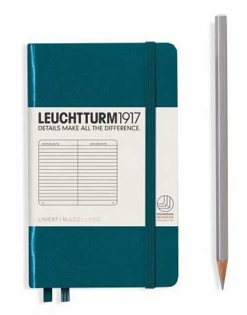 Agenda A6 Pocket - Leuchtturm, Hardcover, Pacific Green, 185 PG Ruled