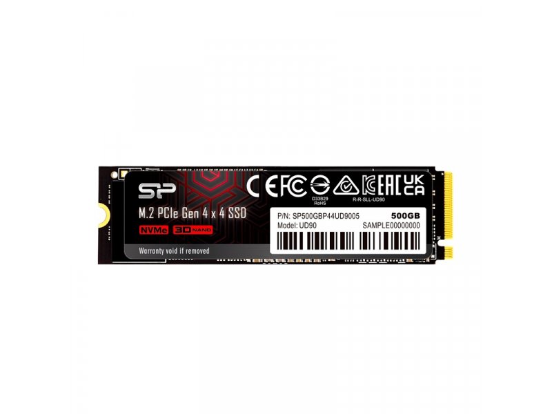 SILICON POWER M.2 2280 500GB SSD, UD90, 3D NAND, Single Sided (SP500GBP44UD9005)