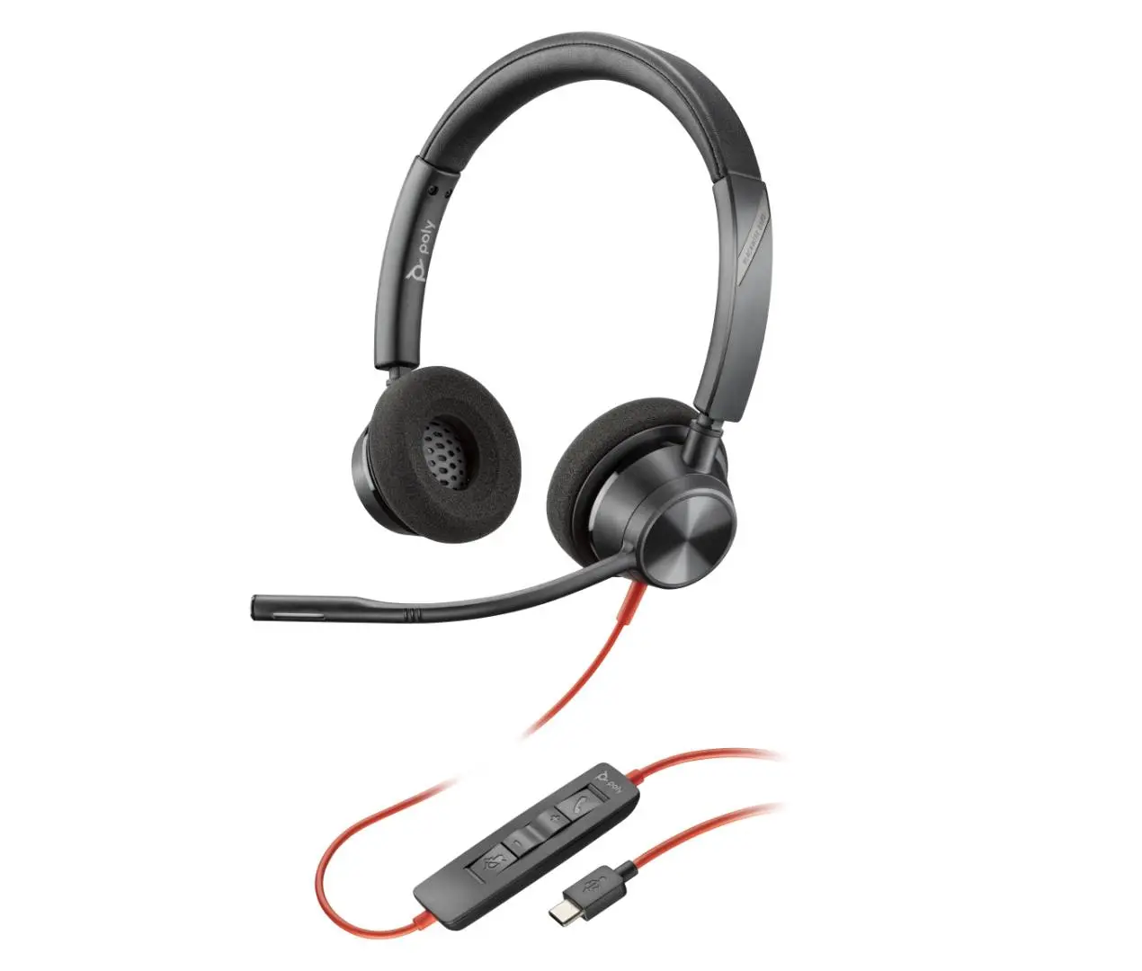 Poly Blackwire 3320 Slušalice sa mikrofonom, USB-C, Crne