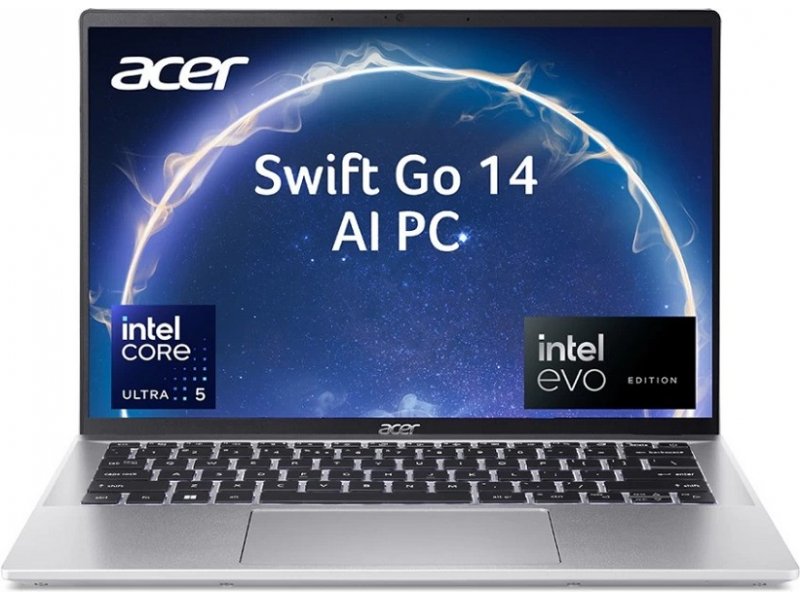 ACER Swift Go 14 SFG14-72-57FE (Silver) 2.8K OLED, Ultra5 125H, 16GB, 1TB SSD, Win 11 Home (NX.KP0EX.00A)