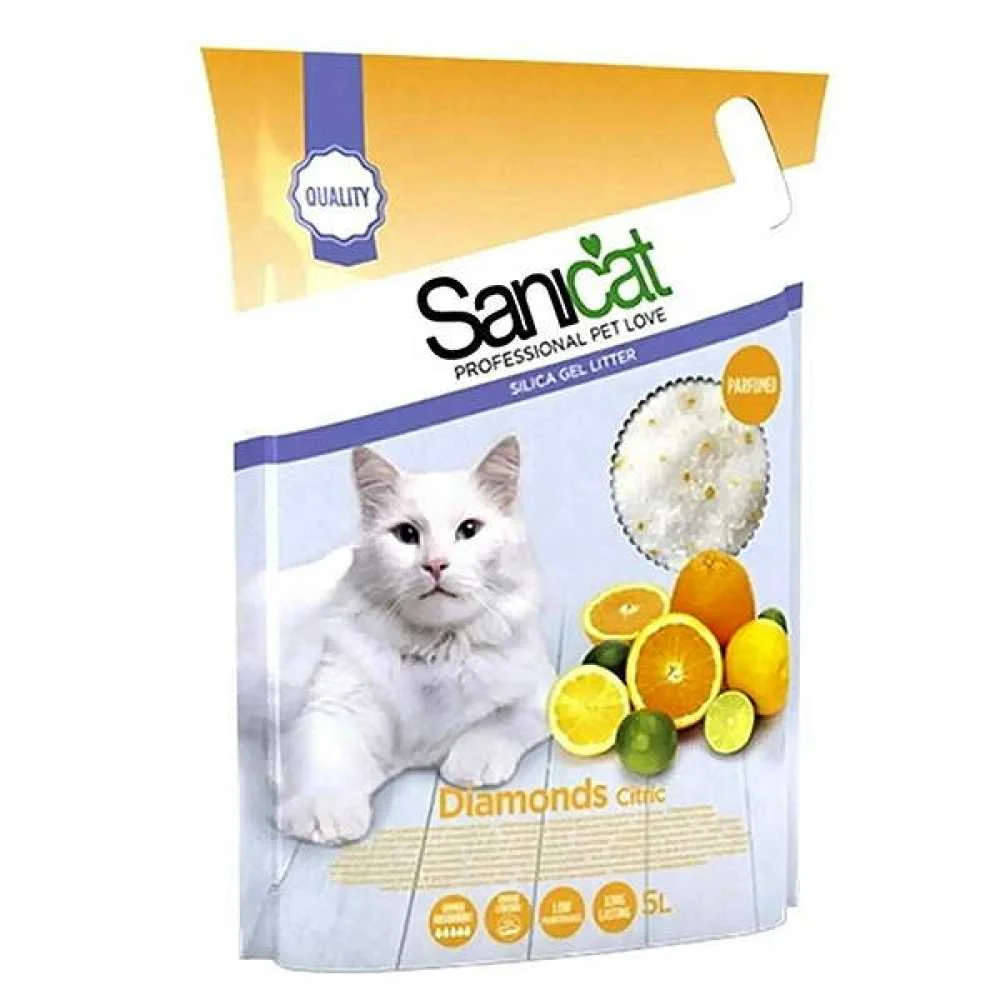 Sanicat silikonski posip za mačke Diamonds Citric 5L