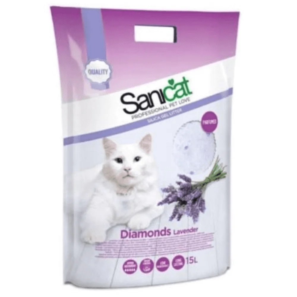 Sanicat silikonski posip za mačke Diamonds Lavander 5L